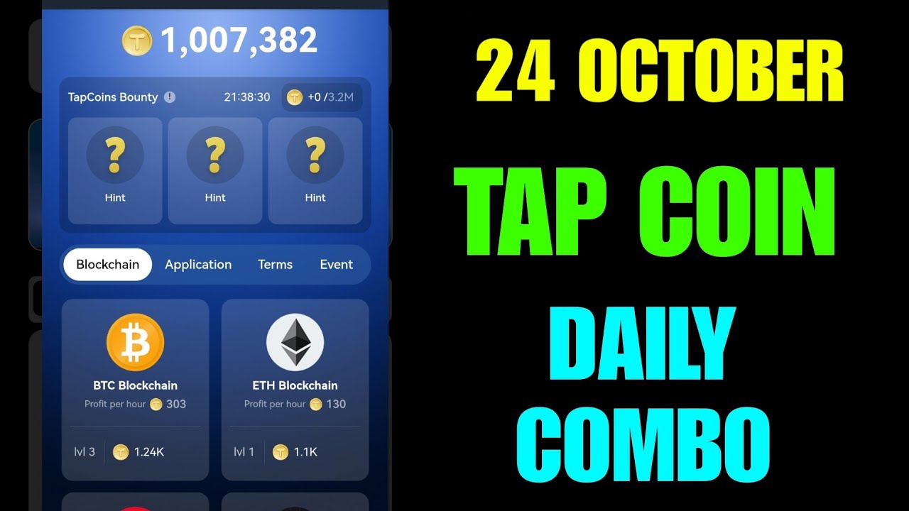 Tap Coin Daily Bounty 24 October | Tap Coin Daily Combo Today - YouTube