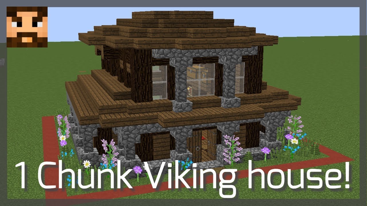 How to Build a One Chunk Viking House! - YouTube