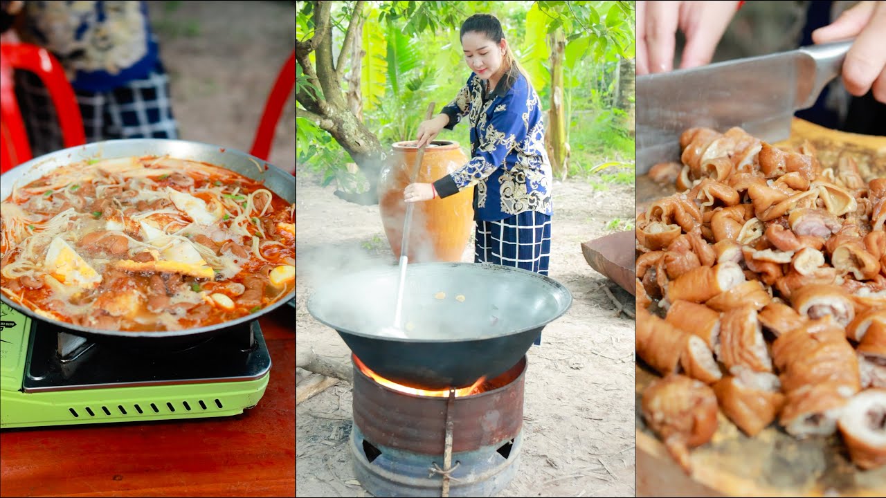 Best Country Style Pig's Intestine Cook and Eat - Cooking with Sros ...