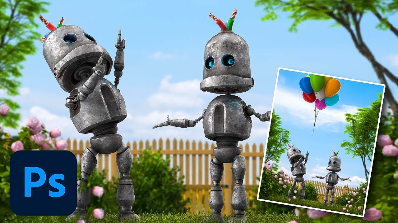 Use 3D elements in Photoshop | Robot Story - Photo manipulation ...