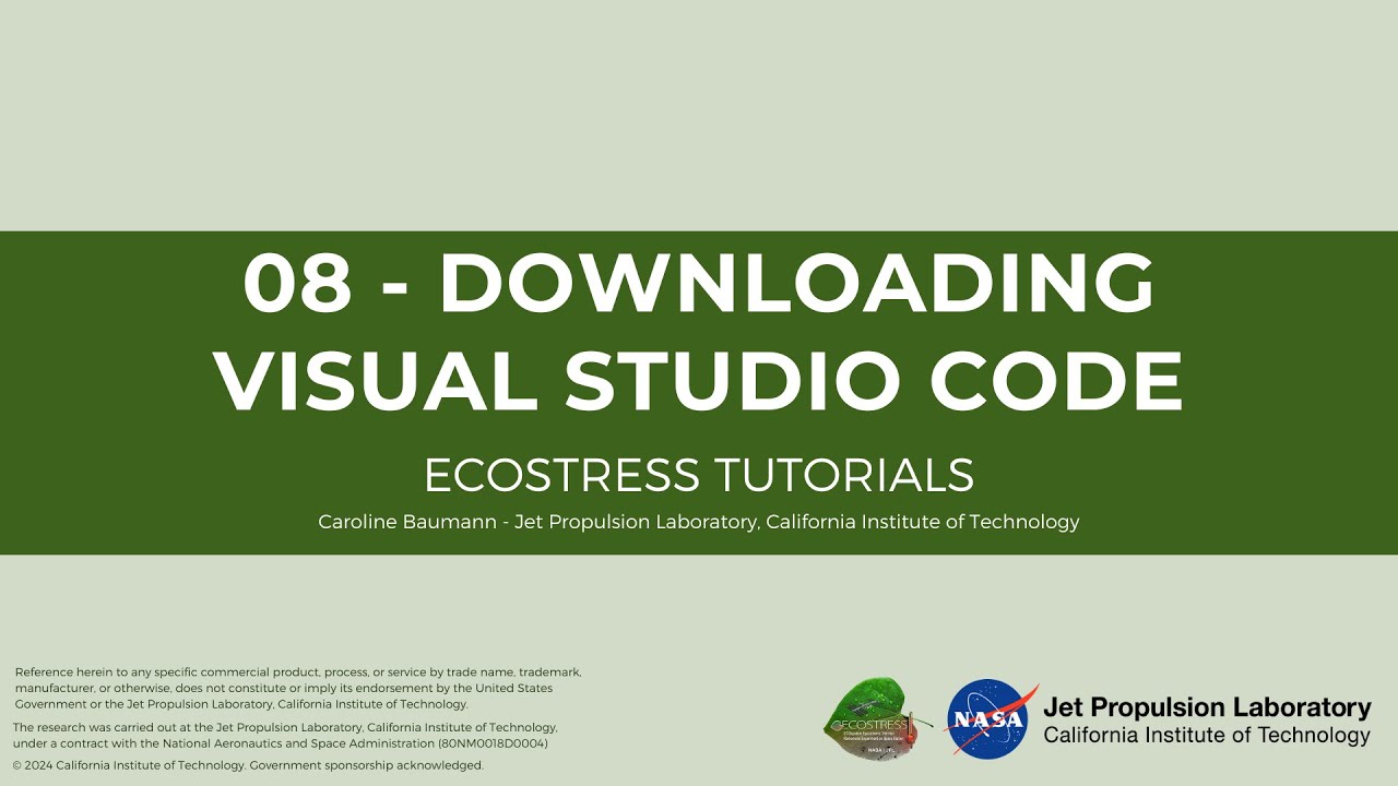 08 – Downloading Visual Studio Code – ECOSTRESS Tutorials - YouTube