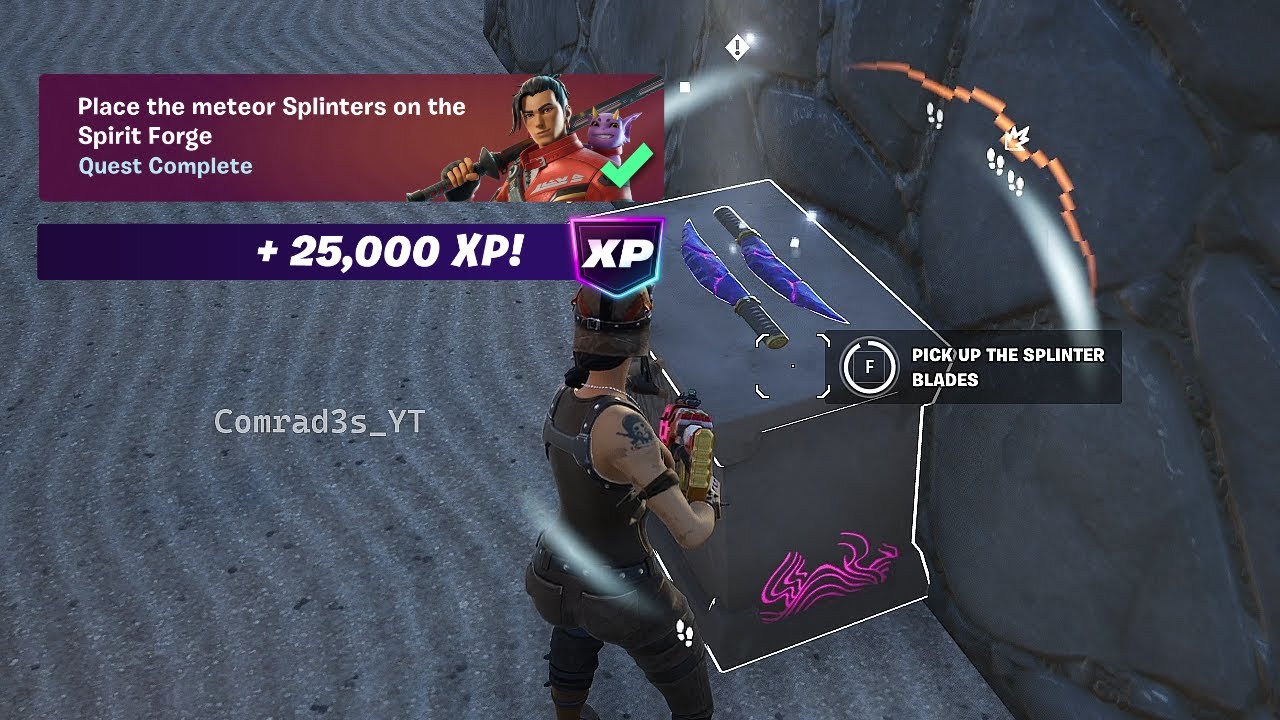 Place the meteor Splinters on the Spirit Forge, Forge and Acquire the ...