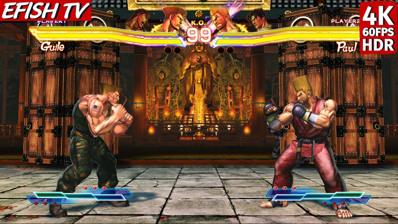 Guile & Ryu vs Paul & Jin (Hardest AI) - Street Fighter X Tekken | 4K ...