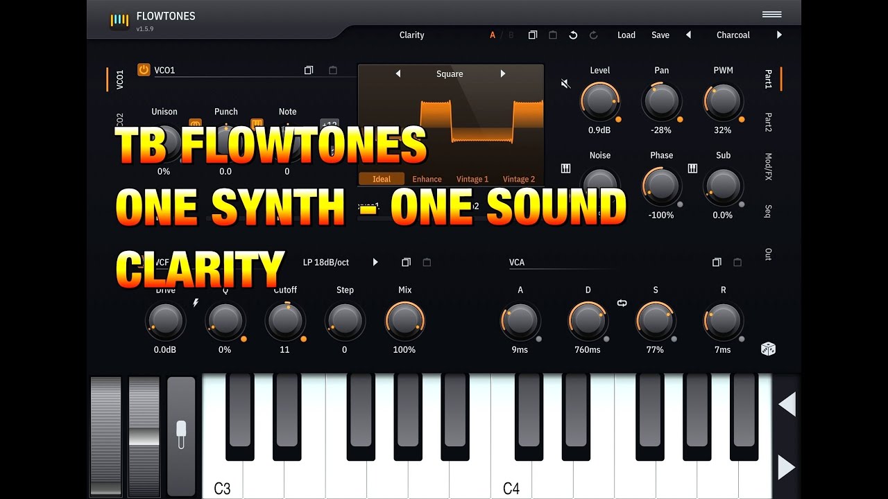 TB FLOWTONES - VA Poly Synth - One Synth, One Sound - Clarity - Demo for the iPad - YouTube