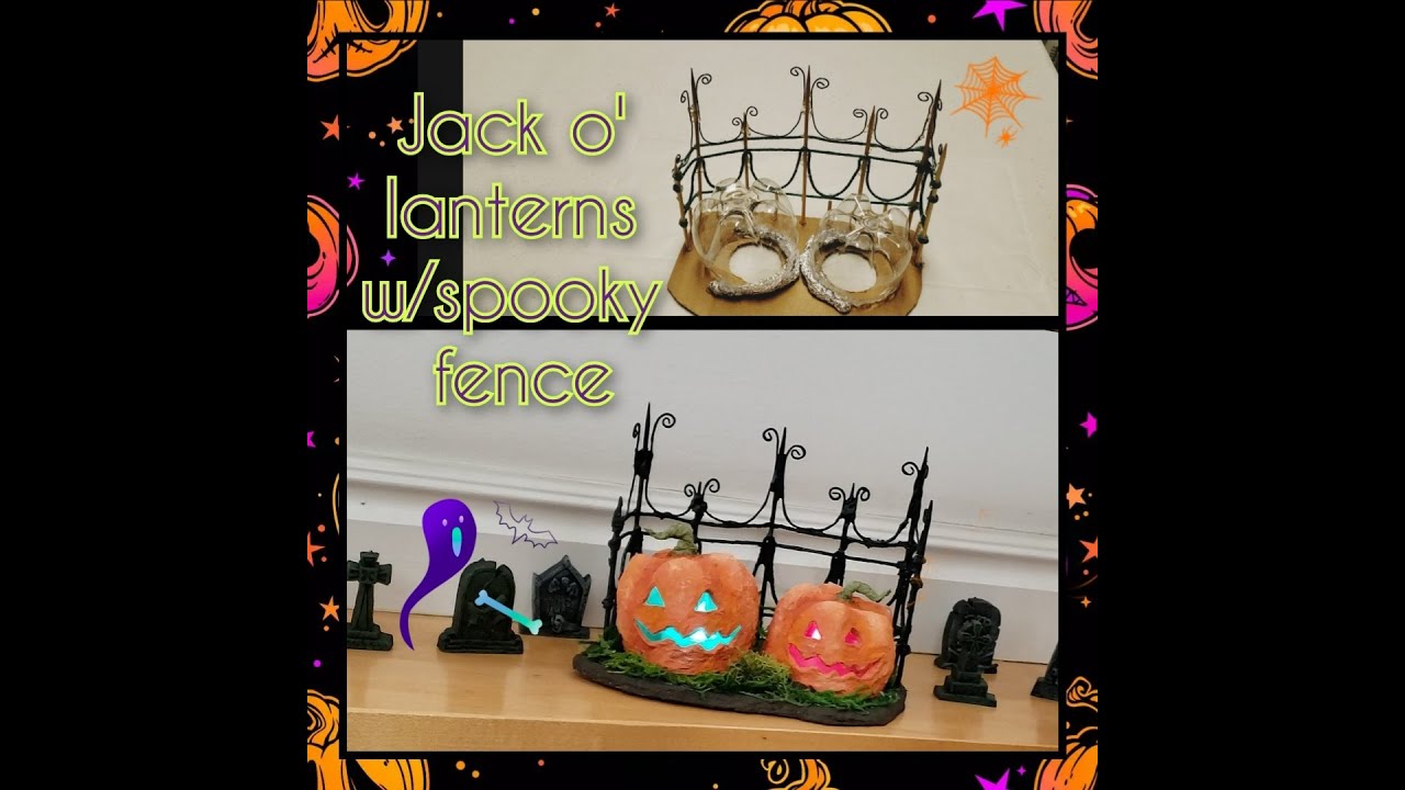 DIY Jack o' lanterns with Spooky Fence, Easy Halloween Pumpkin Craft ...