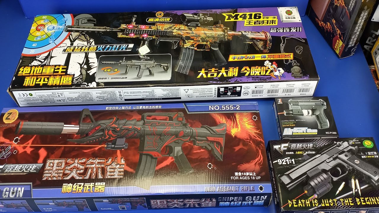 Military Rifles & Gun toys ! Box of Toys , Plastic Guns Toys - YouTube