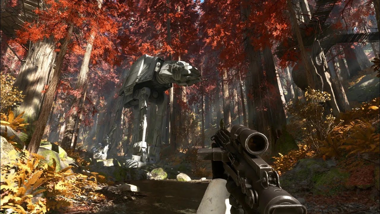 THE BEST GRAPHICS in 4K | Autumn on Endor map | STAR WARS Battlefront ...