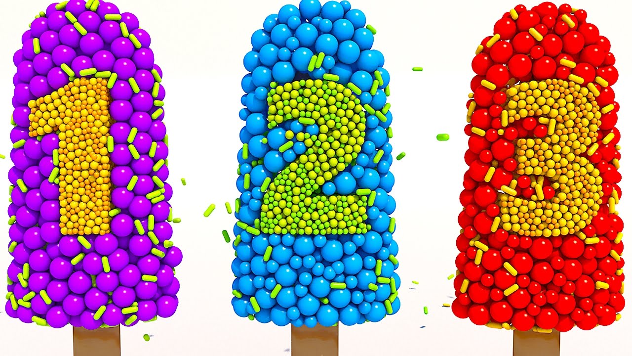 Learning Numbers and Colors with Popsicle Ice Cream - YouTube