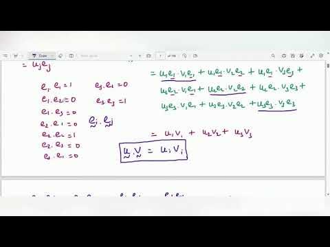 Lecture 7 - Dot Product between vectors indicial Notation - YouTube