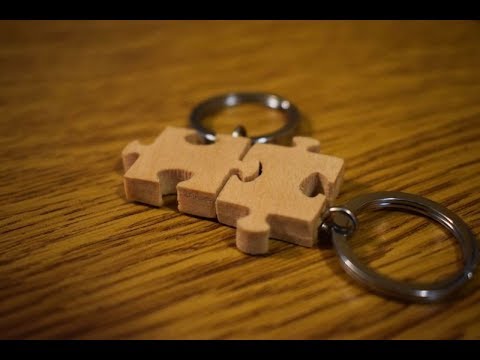 Making Wooden Puzzle Keychains | Scroll Saw - YouTube