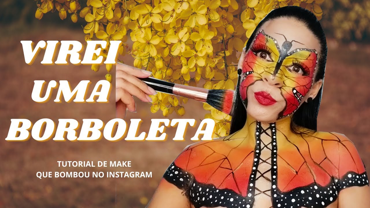 MAQUIAGEM DE BORBOLETA// TUTORIAL DE COMO FAZER DE UM JEITO FÁCIL - YouTube
