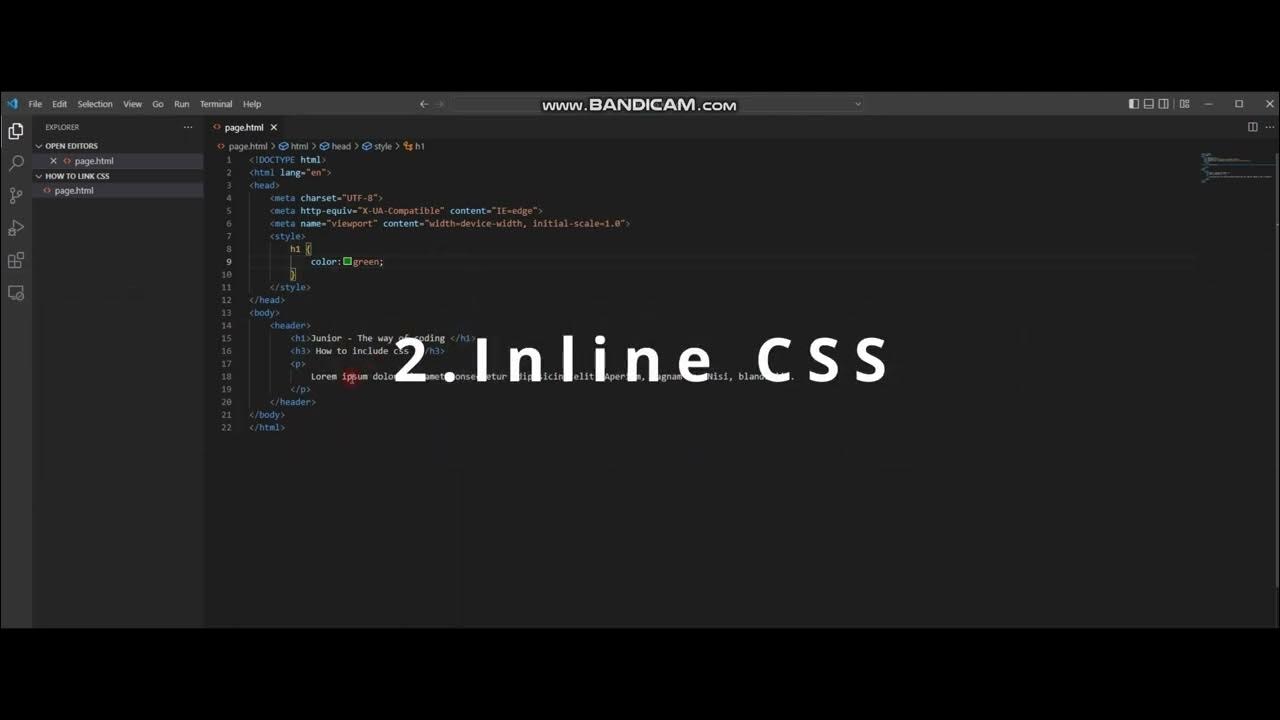 How to include CSS in our HTML document | Junior Coding | - YouTube