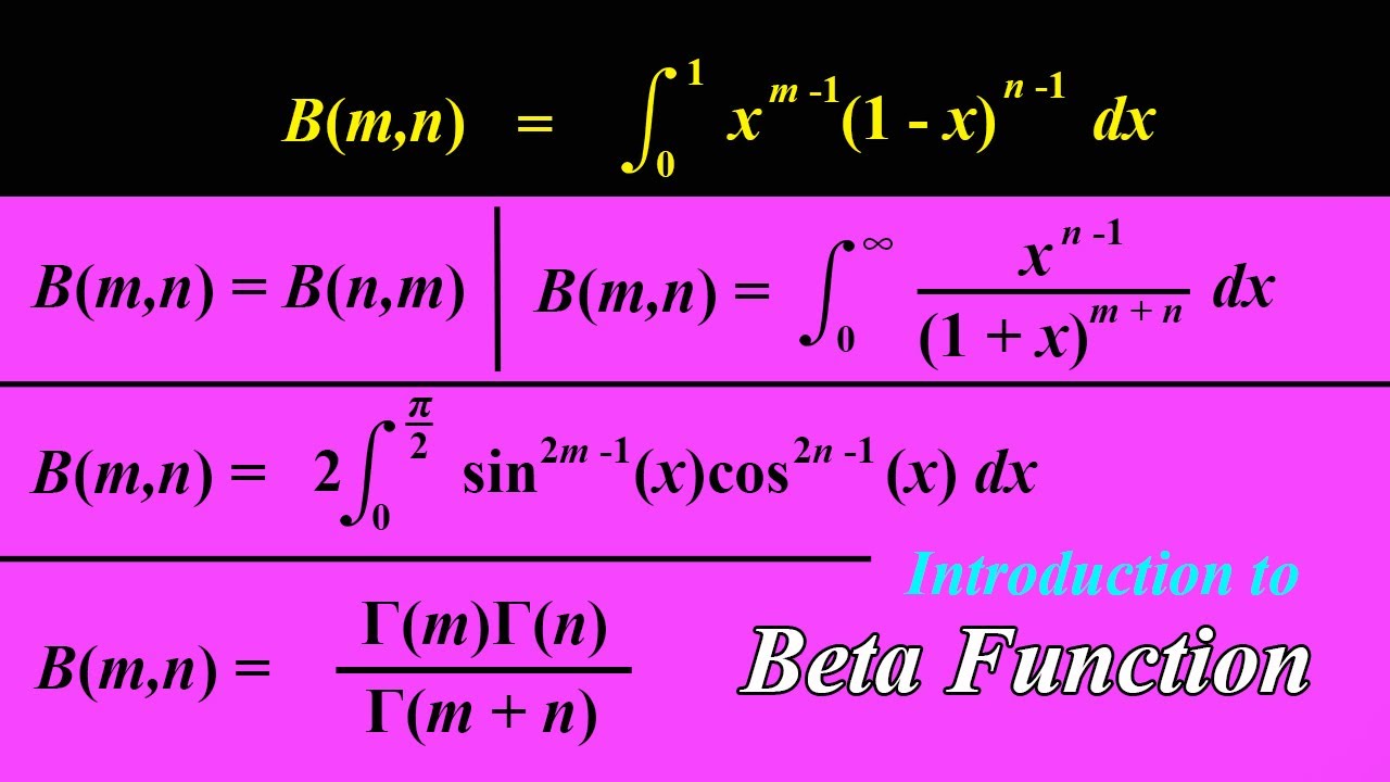 Beta Function Proof Of Beta Function Properties YouTube