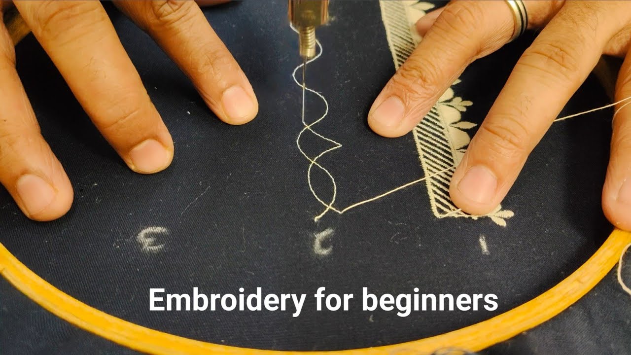 3 Easy Border Embroidery For Beginners - Basic Stitch Embroidery Border ...