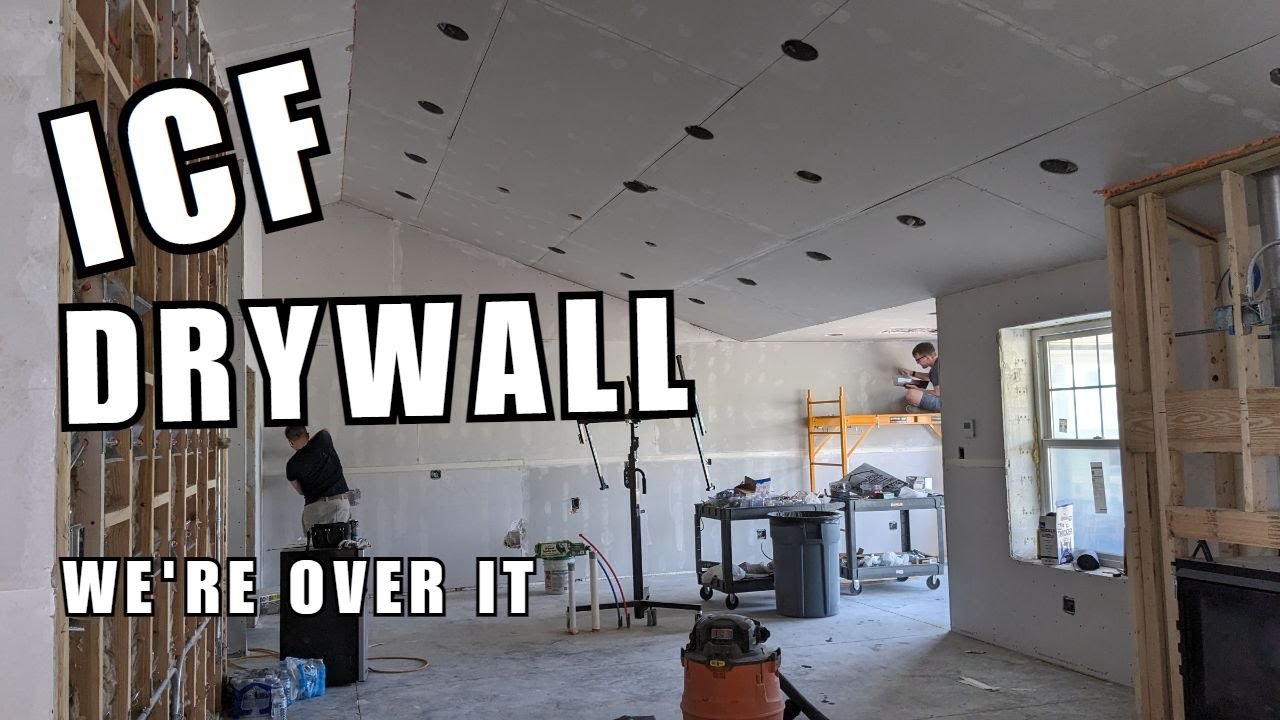 Drywalling the Great Room - ICF House - YouTube