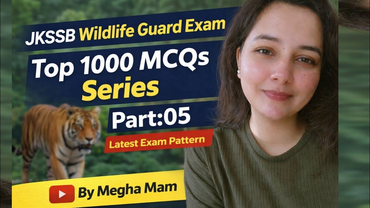 TOP 1000 MCQS | FOR JKSSB WILDLIFE GUARD EXAM | LATEST EXAM PATTERN| BY ...