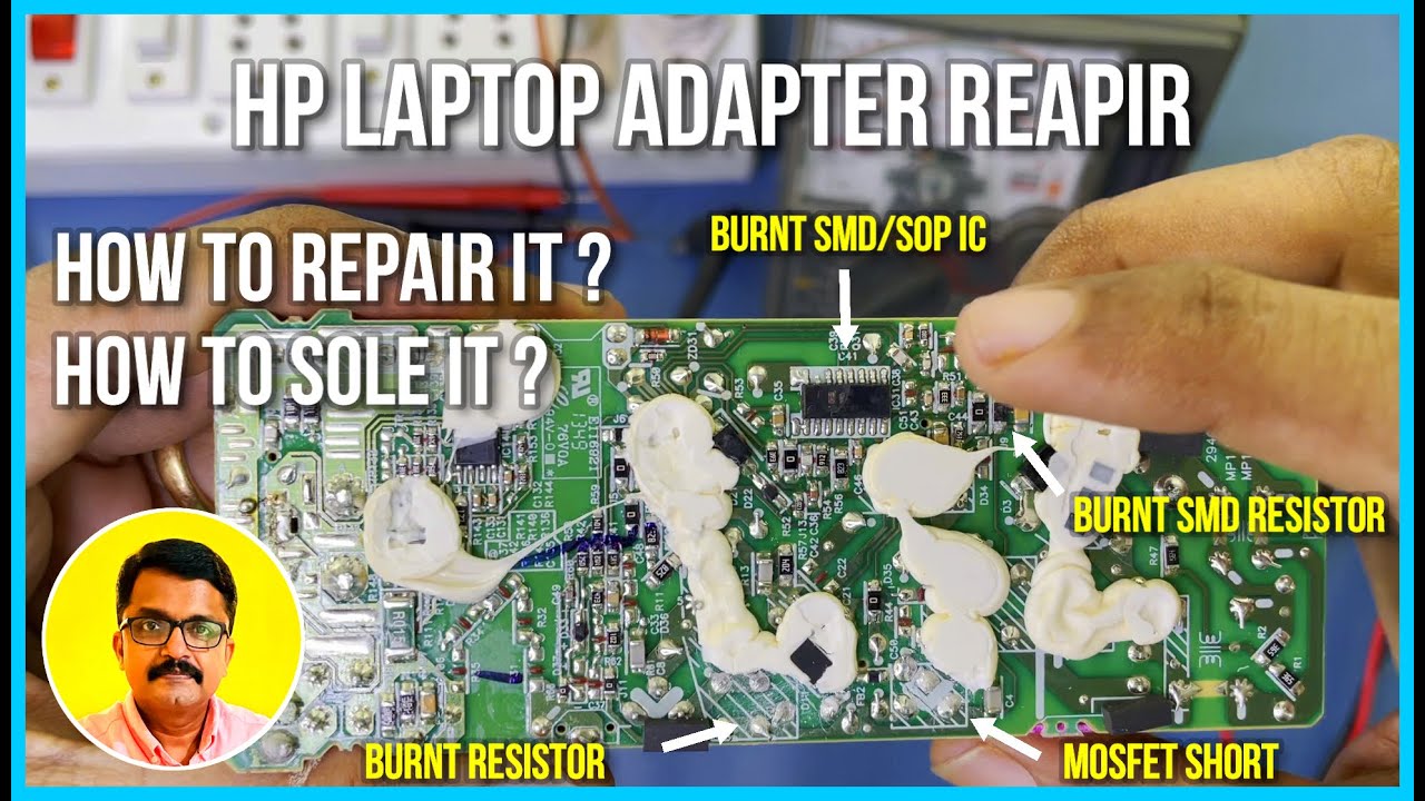 HP Laptop Charger Repair | Laptop Adapter Burn | How to Repair Laptop ...