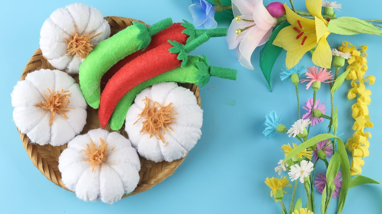 EASY DIY ( 3/15) - Make Garlic and Chilli with Felt | Creative space ...