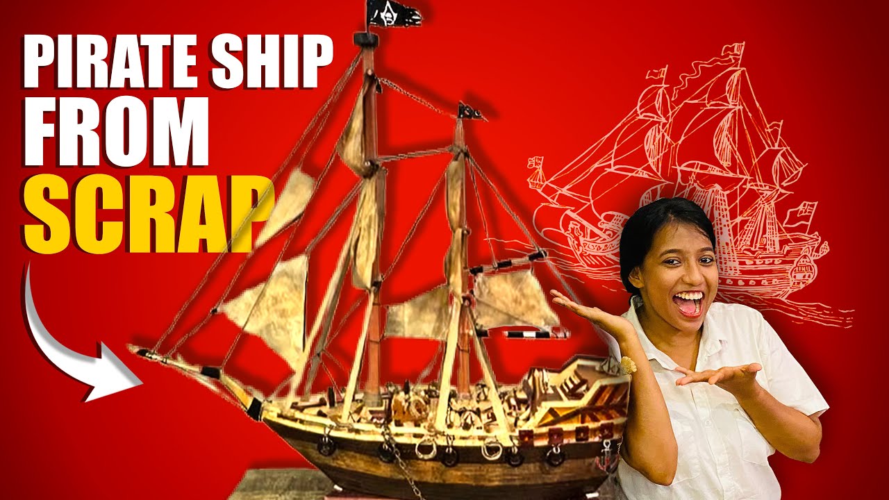 We Build A Pirate Ship With Scrap #craft #art #ship - YouTube