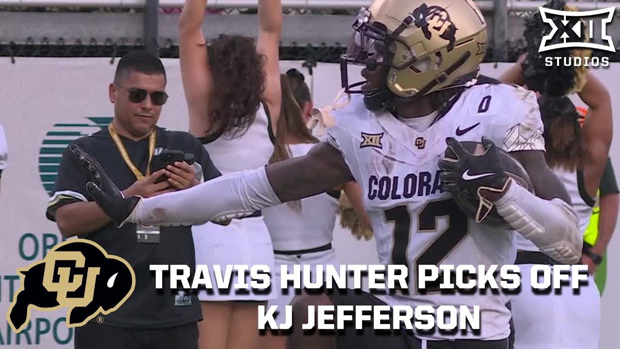 Travis Hunter Diving Interception Off KJ Jefferson - YouTube