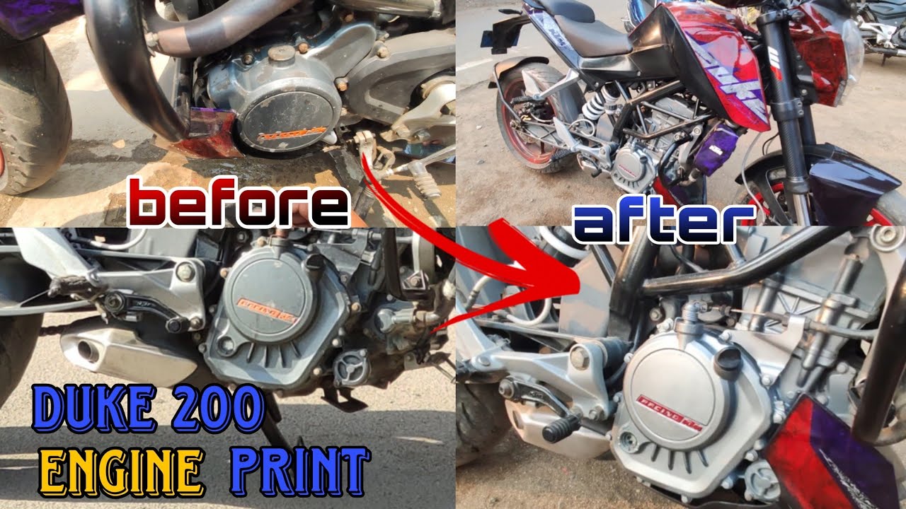 bike engine re-painting process/ktm duke engine painting/ Ap ...