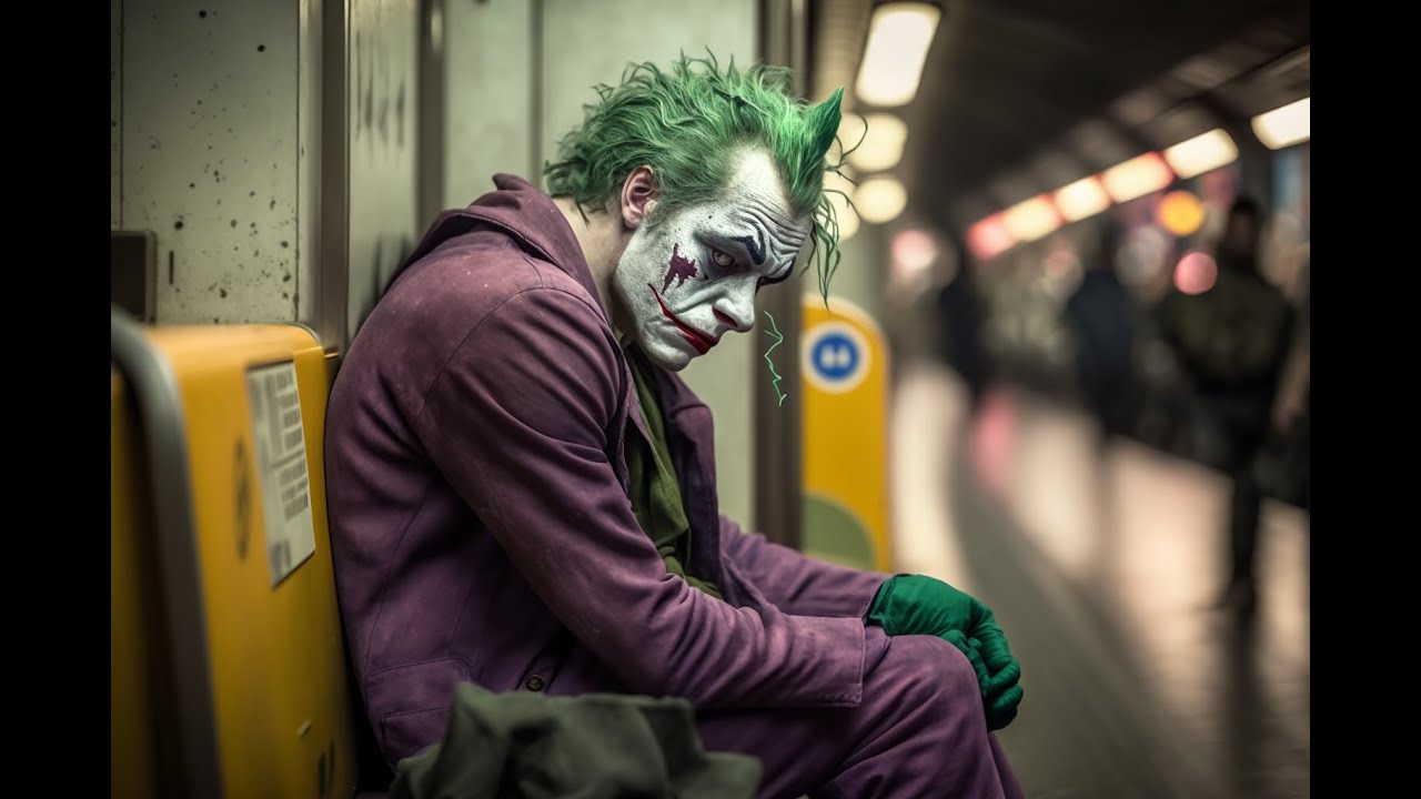 Sad worn-out DC Characters catching the subway home after a hard night ...