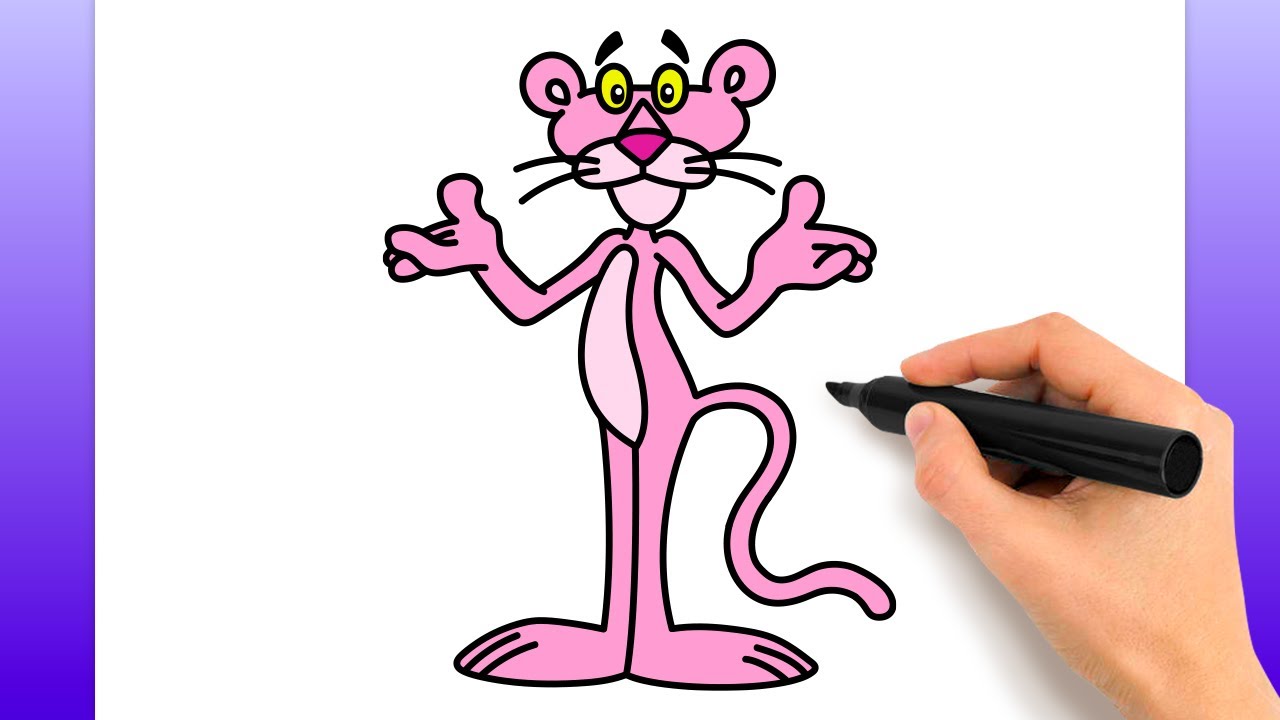 Cómo Dibujar La Pantera Rosa (Tutorial De Dibujo Fácil) - YouTube