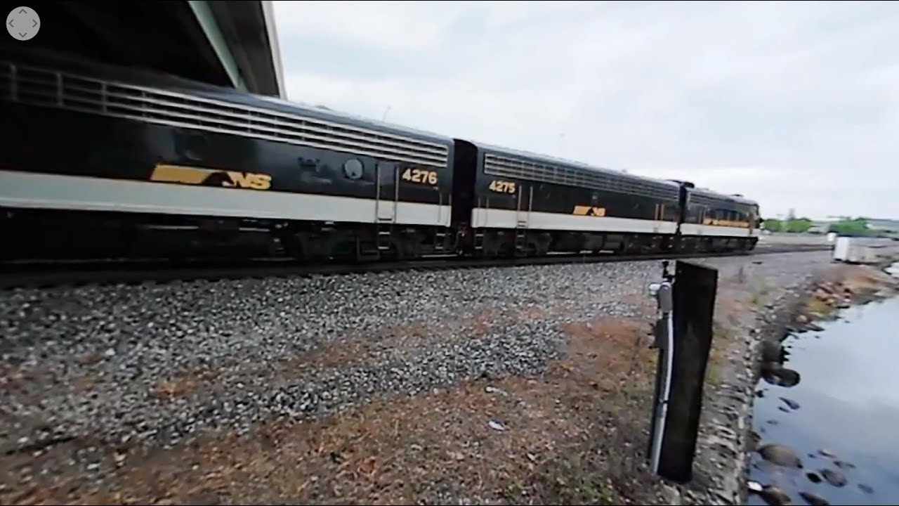360° Video - Four Cab Units on Norfolk Southern Business Train - YouTube