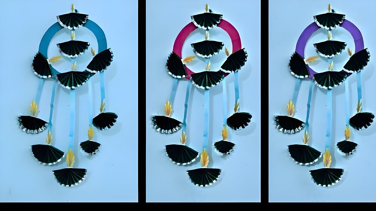 Beautiful Paper Diya Wall Hanging for Diwali | Easy Handmade Decoration ...