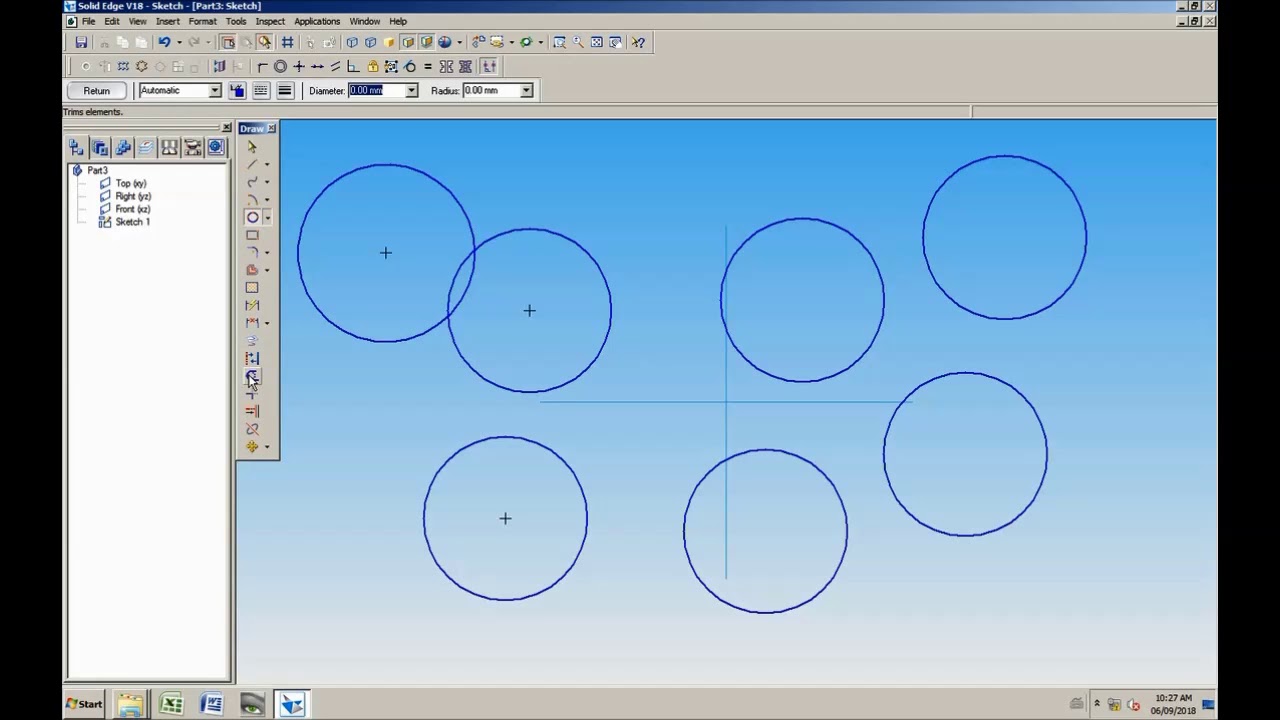 chapture 1 lecture 6 how to draw circle by sketch command - YouTube