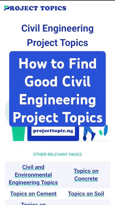 Civil Engineering Project Topics - YouTube