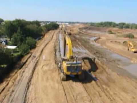 Soil-Bentonite Slurry Wall Installation - Levee Improvement - YouTube