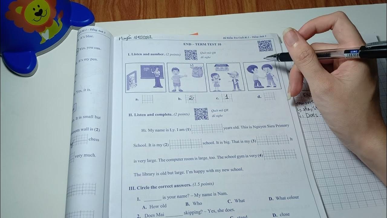 Instructions to solve the 3rd grade English test - Test 10 - YouTube