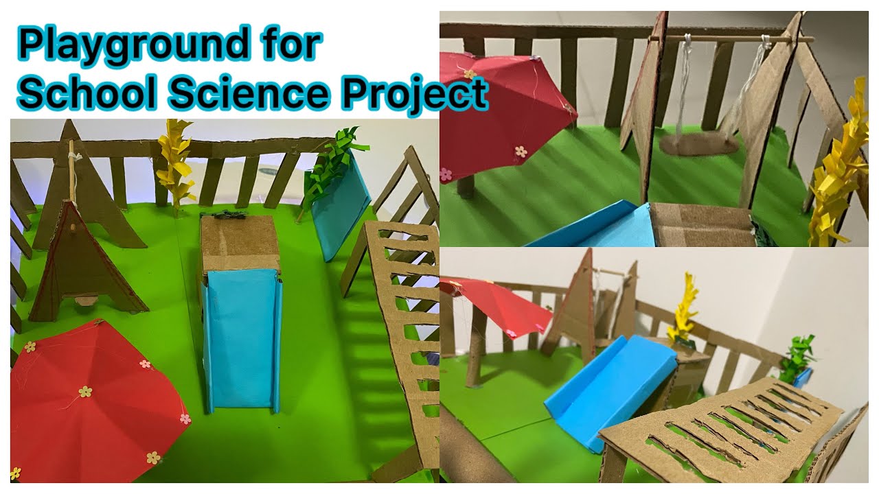 Playground for Science Project in School with only cardboard and colour ...
