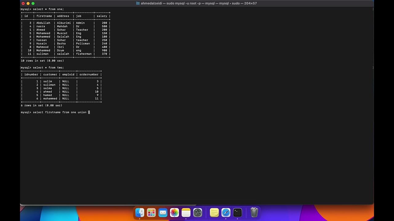 MySQL UNION Operator - YouTube