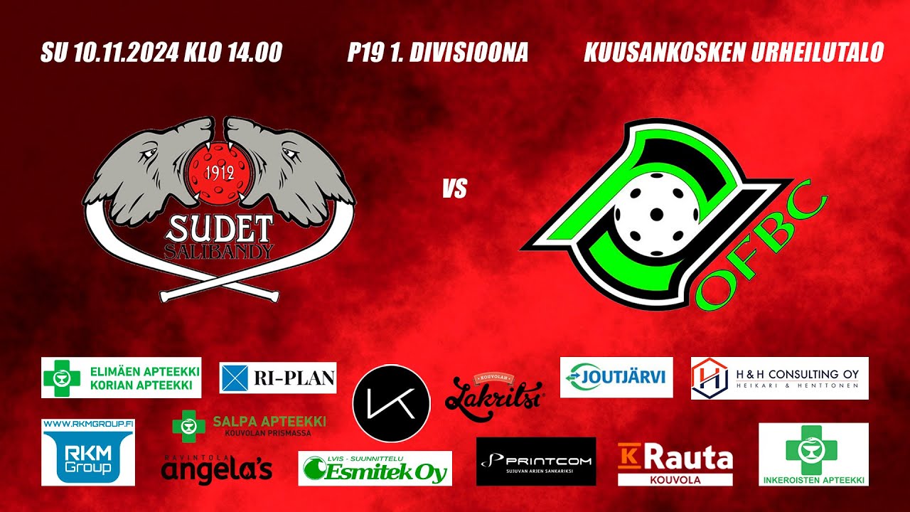 P19 Sudet SB - OFBC, 10.11.2024 | Sudet Salibandy Kouvola - YouTube