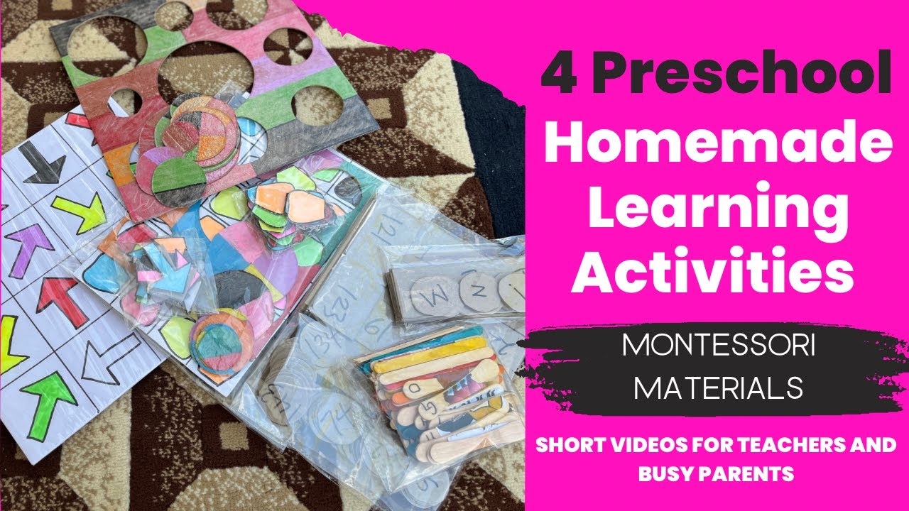 4 Preschool Homemade Learning Activities - YouTube