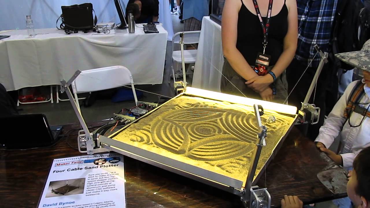 Maker Faire 2014 -- Sand drawing robot - YouTube