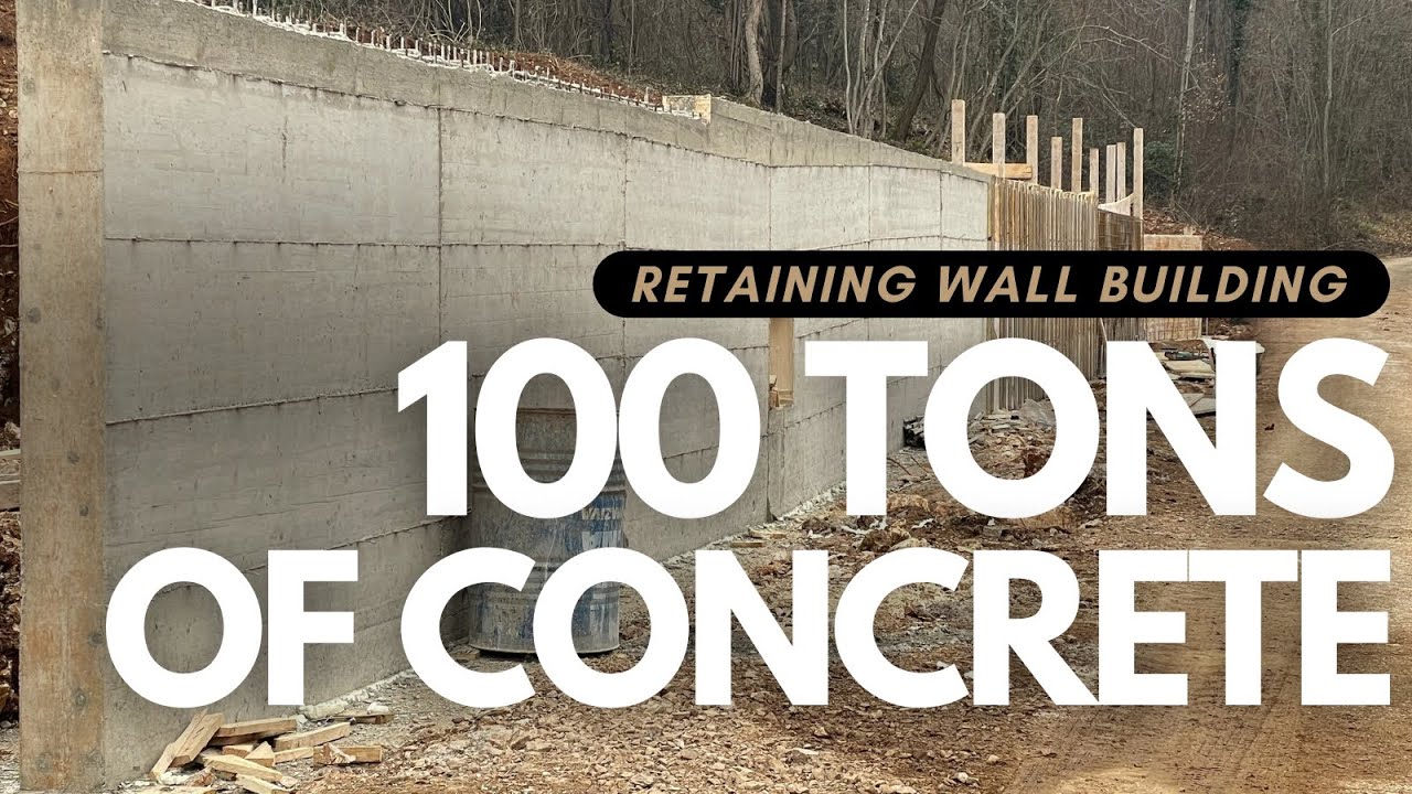 EXTREME Building retaining wall: 100 TONS of concrete - YouTube