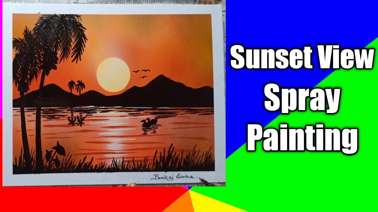 Sunset View - Spray Painting - YouTube