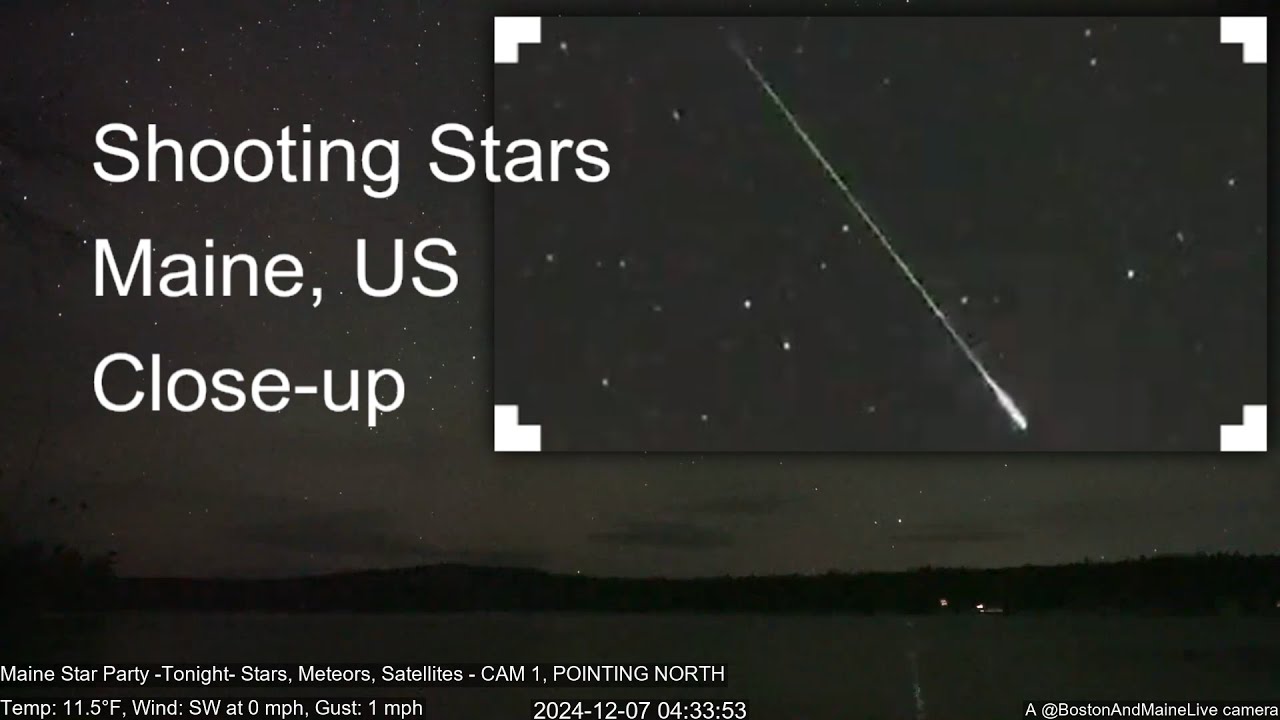Close-ups of several shooting stars and meteors from Maine, US. - YouTube