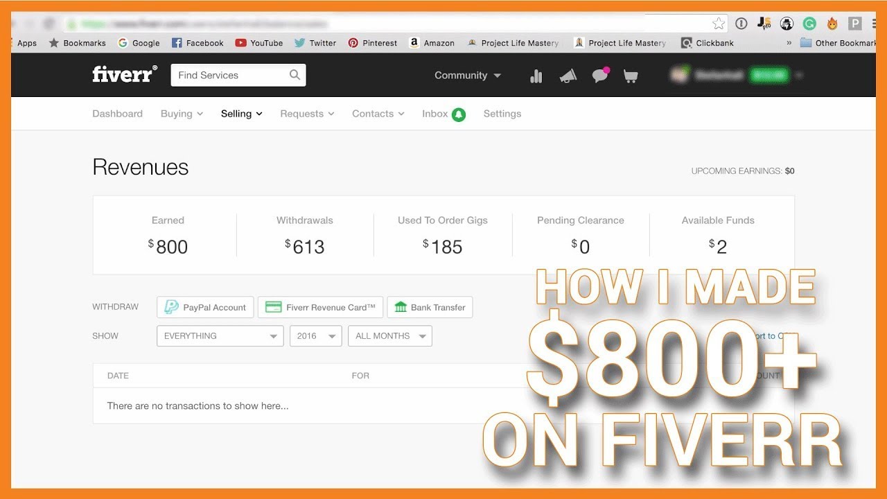 Fiverr earnings withdrawal with Paypal with Proof 2020 - YouTube
