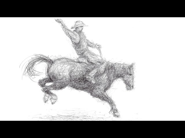 How to Sketch Draw a Horse and Cowboy | Bic Biro Pen Drawing - Videos ...