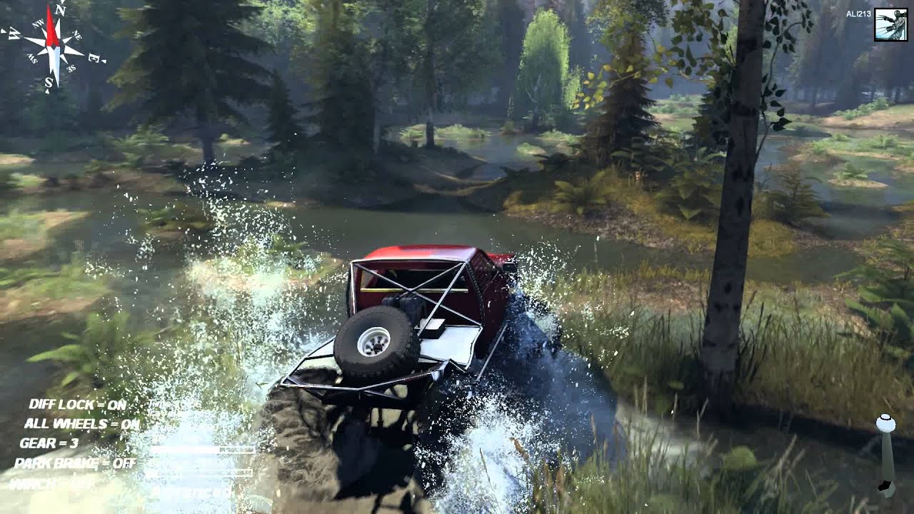 Spintires 2014 Swamp fun with Toyota Hilux Truggy monster truck - YouTube