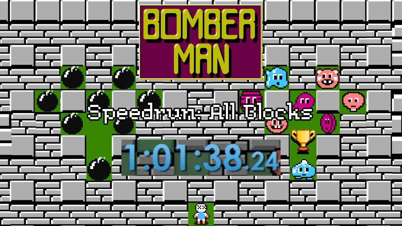 Bomberman (NES) - All Blocks Speedrun (1:01:38) [WR] - YouTube