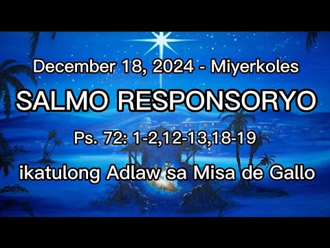 December 18, 2024 - Miyerkoles ( Ikatulong Adlaw sa Misa de Gallo ...