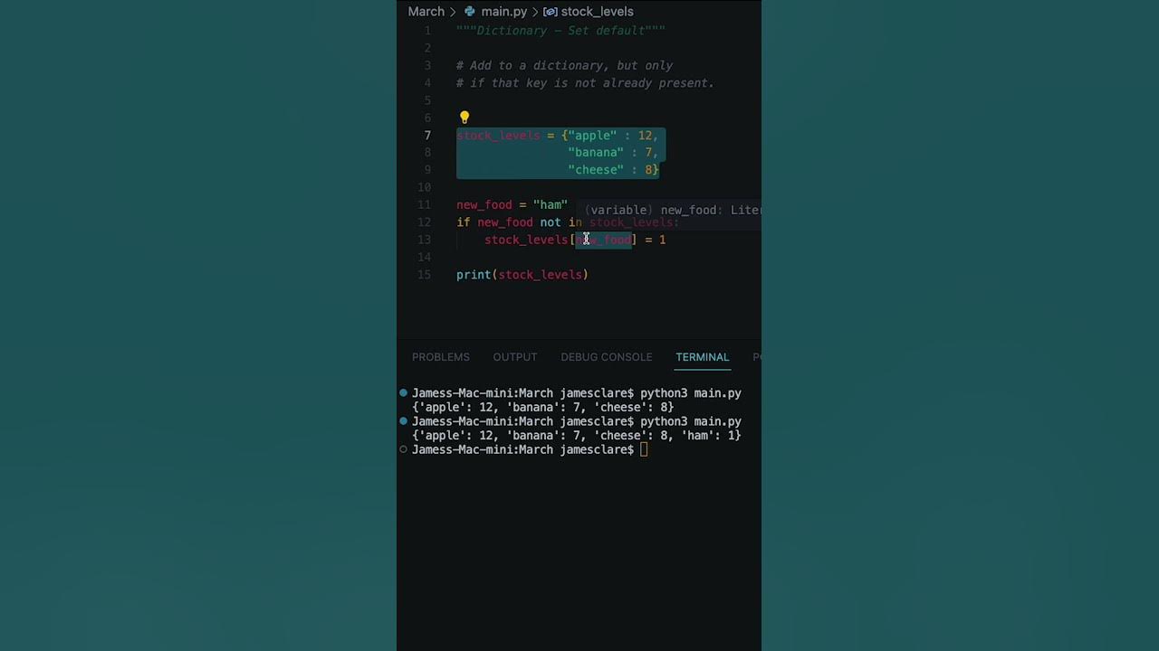 Python 3 Use Setdefault In Your Dictionaries Python3 Coding Programming Youtube