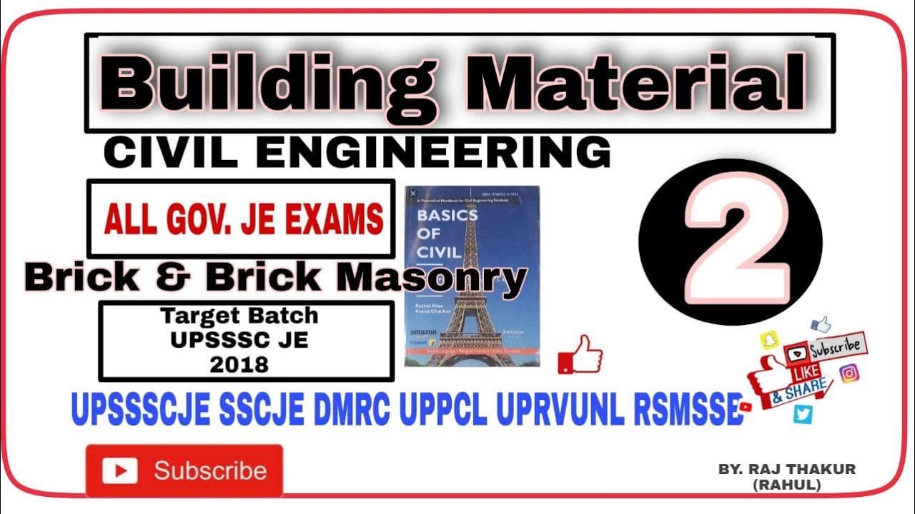 BUILDING MATERIAL CLASS-2 (BRICK ) CIVIL ENGG THEORY DIPLOMA ...