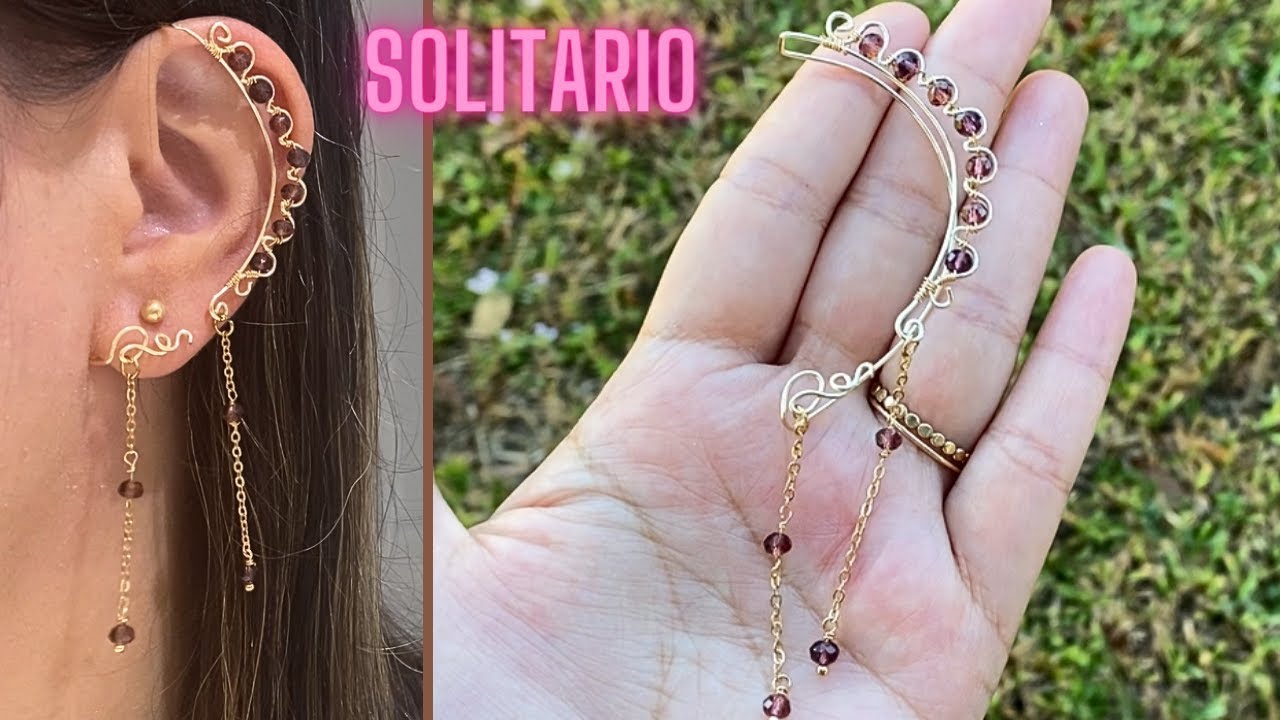 ARETE SOLITARIO en alambrismo || EAR CUFF || Pendiente solitario - YouTube