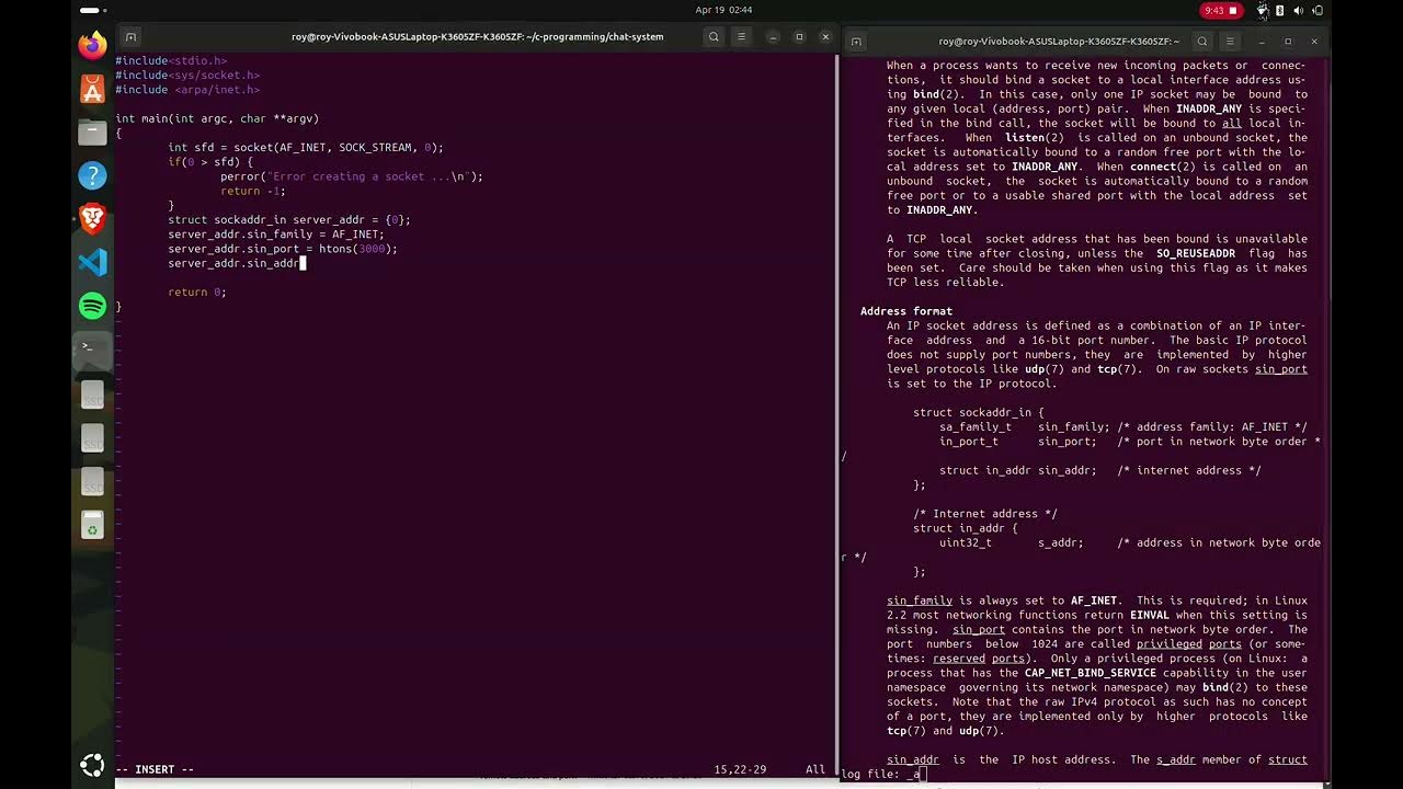 Creating a chat app using sockets in c - NO TALK - JUST CODE - YouTube